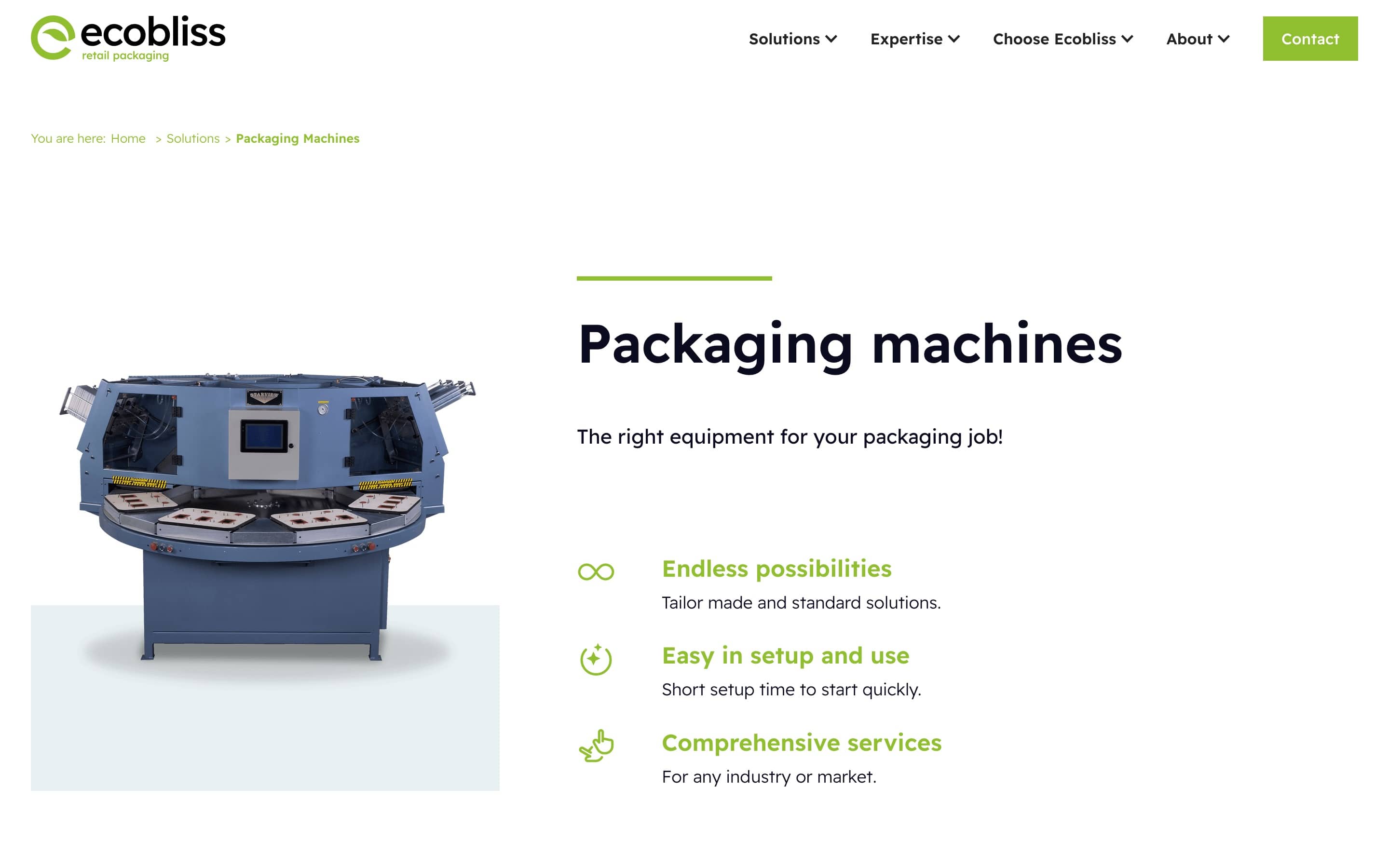 Packaging machines | Ecobliss Retail Packaging