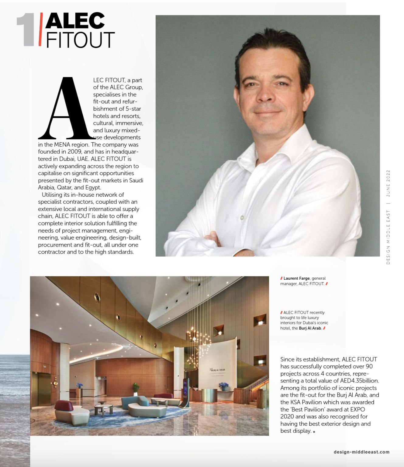 ALEC FITOUT Ranks First in Design Middle East Fit-Out Powerlist 2022 ...