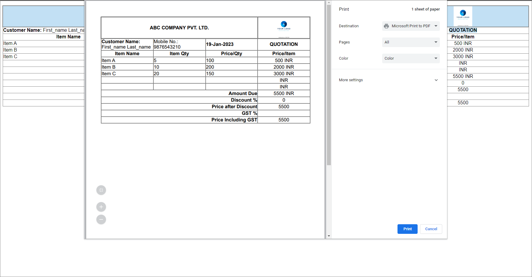 Dynamic Printing | Clappia