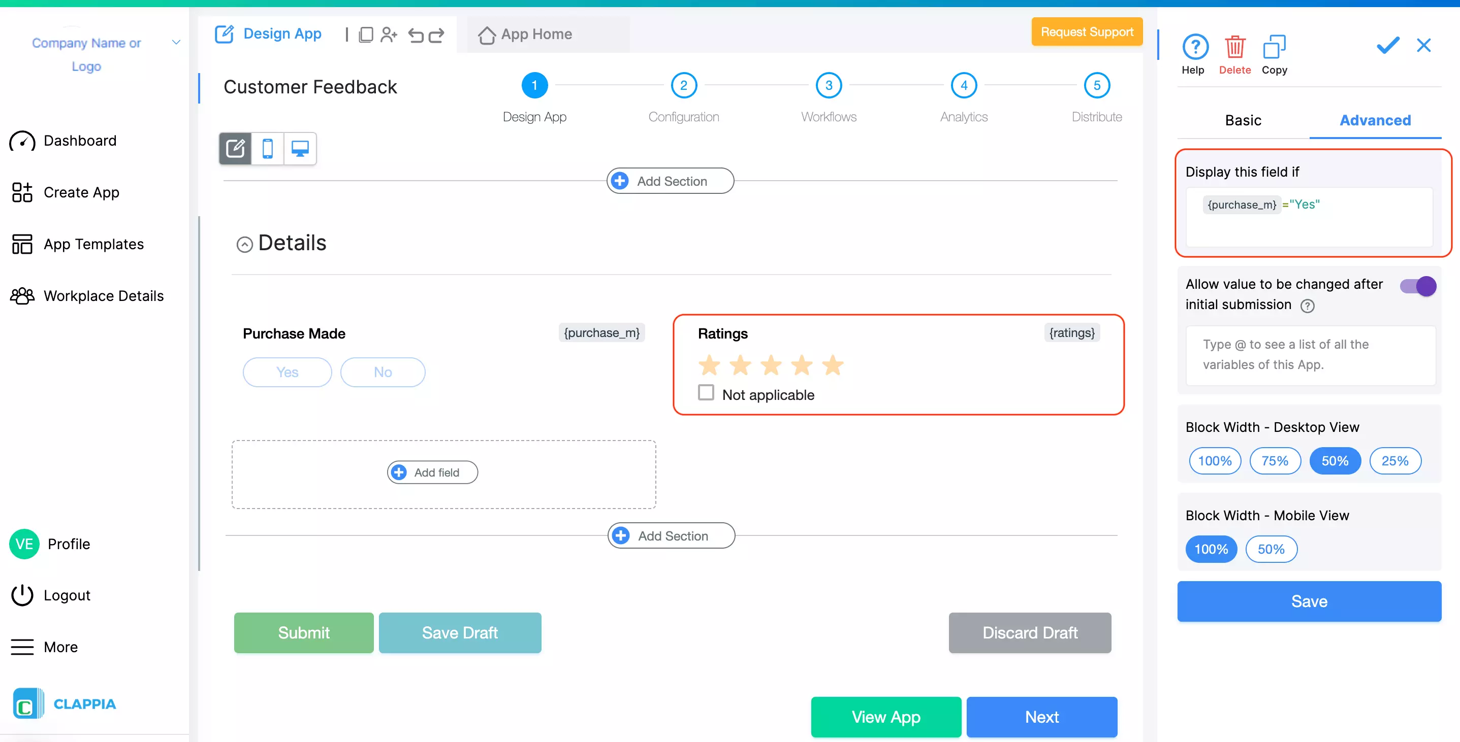 Ratings Block | Clappia