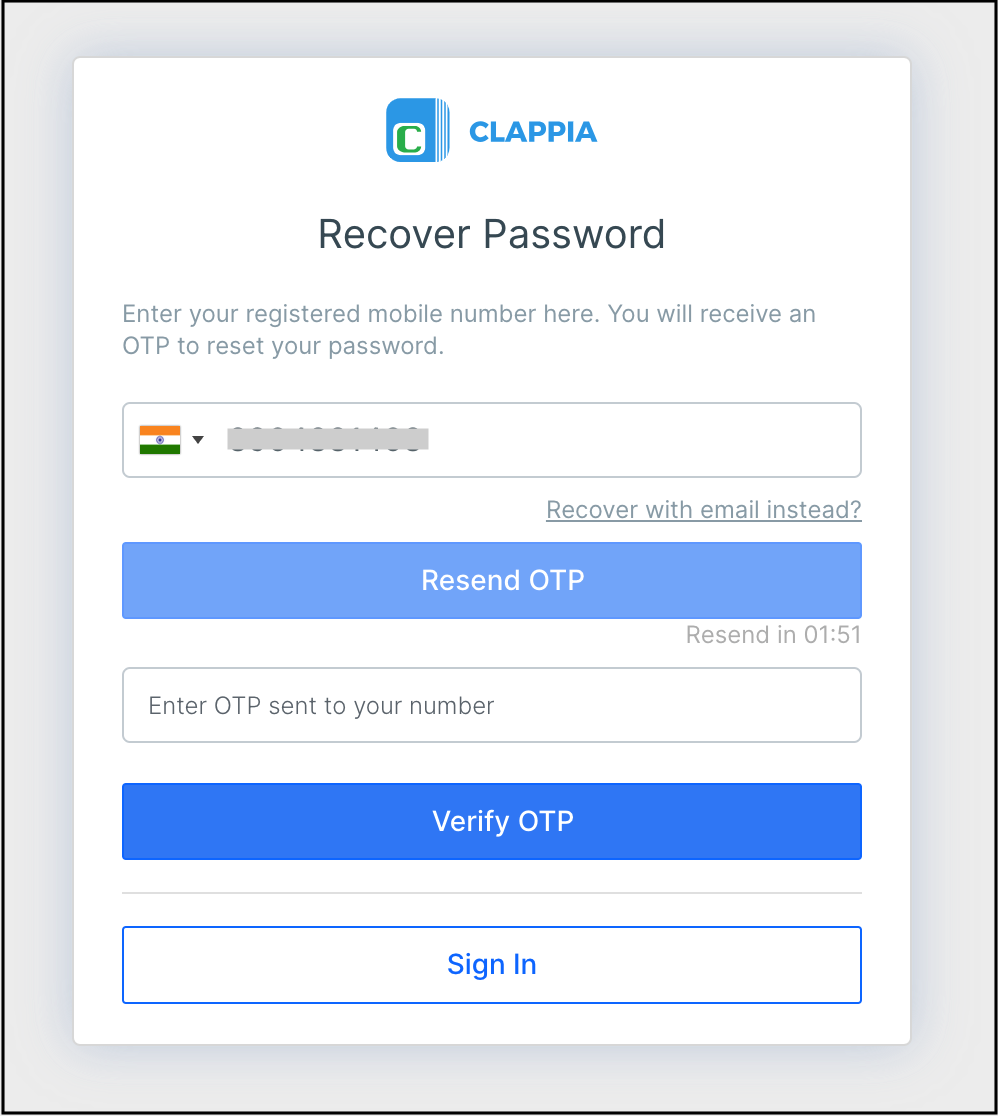 Reset Password | Clappia