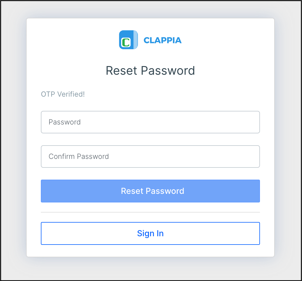 Reset Password | Clappia