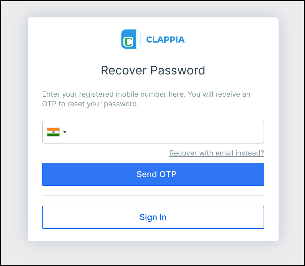 Reset Password | Clappia