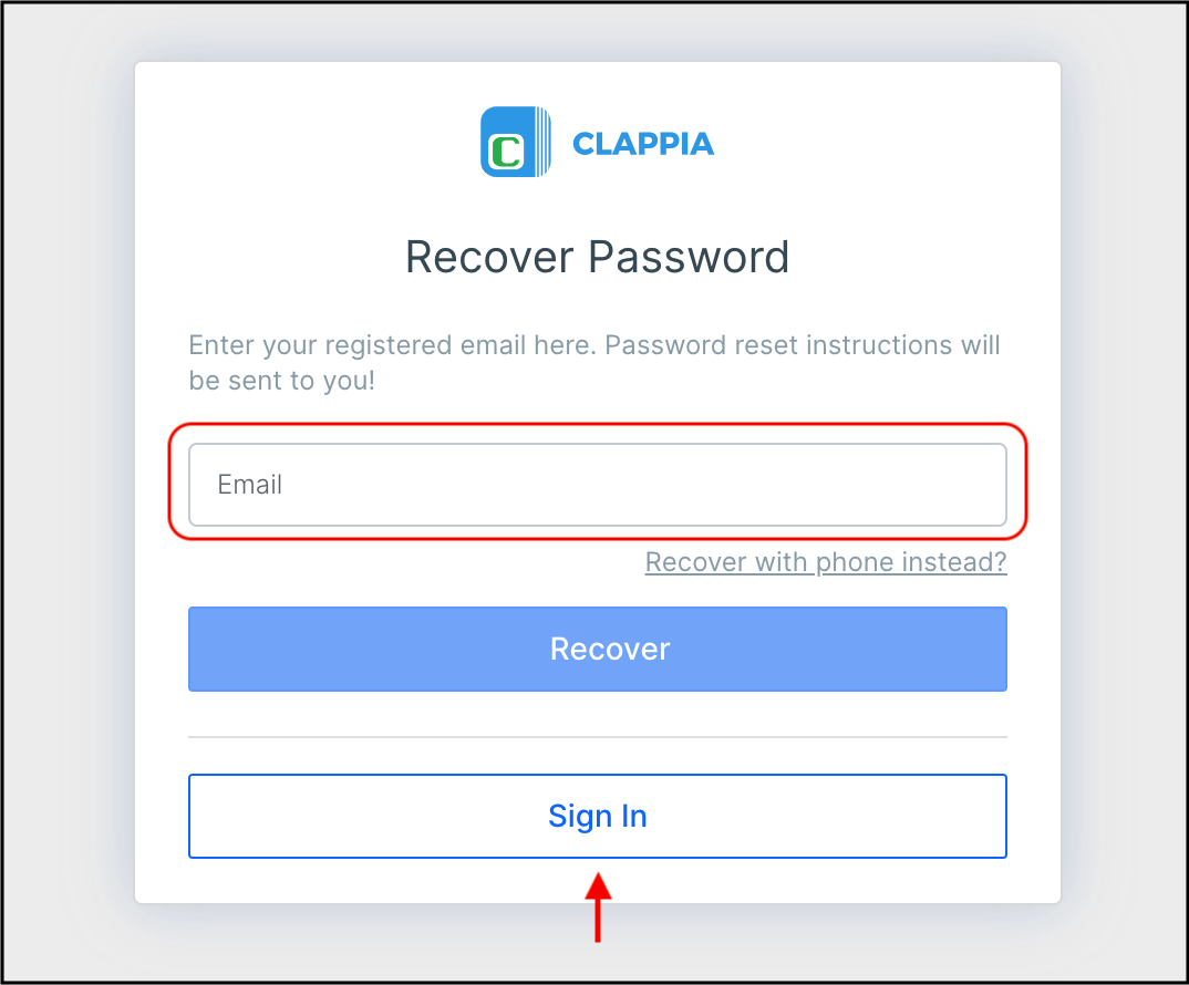 Reset Password | Clappia