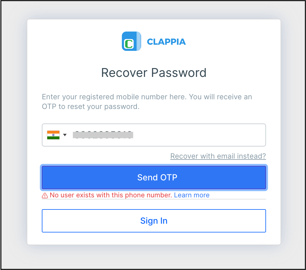 Reset Password | Clappia