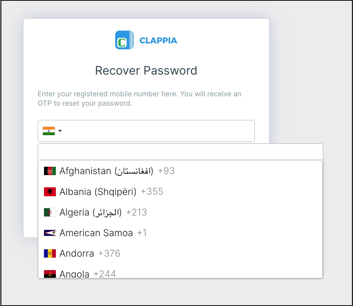 Reset Password | Clappia