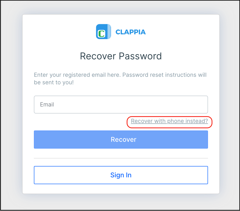 Reset Password | Clappia