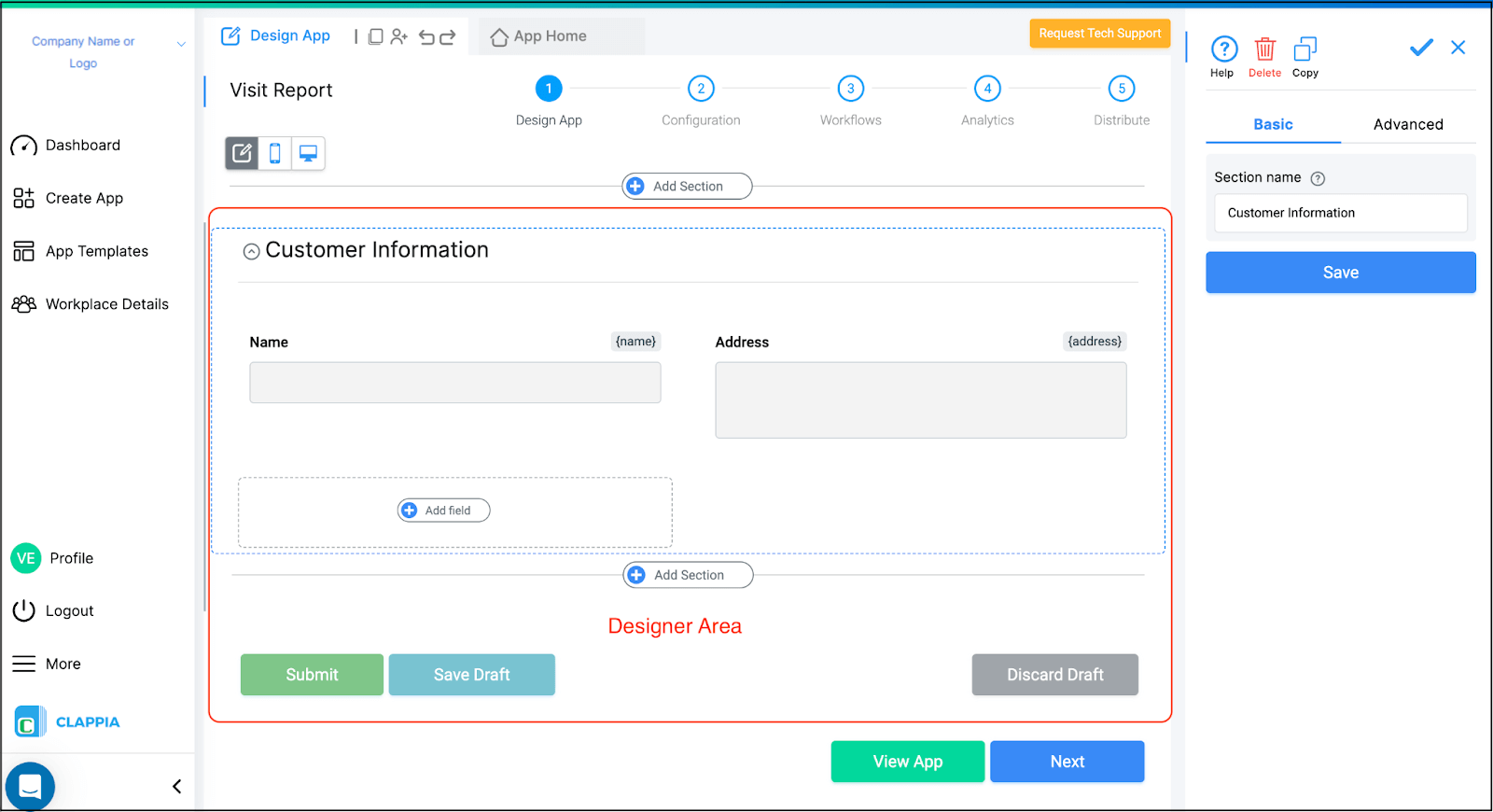 App designer components | Clappia