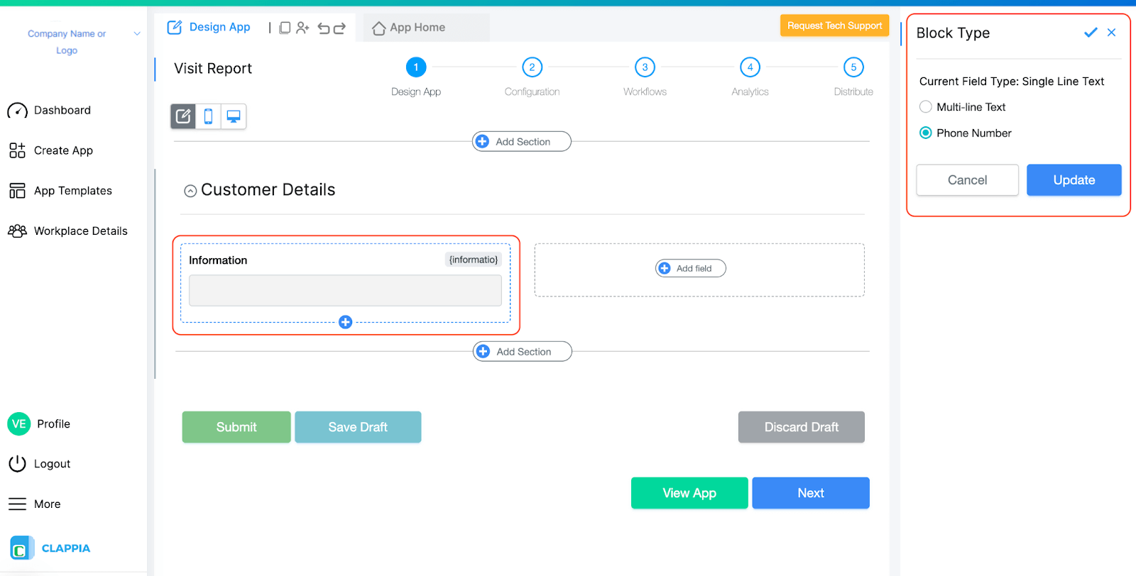 App designer components | Clappia