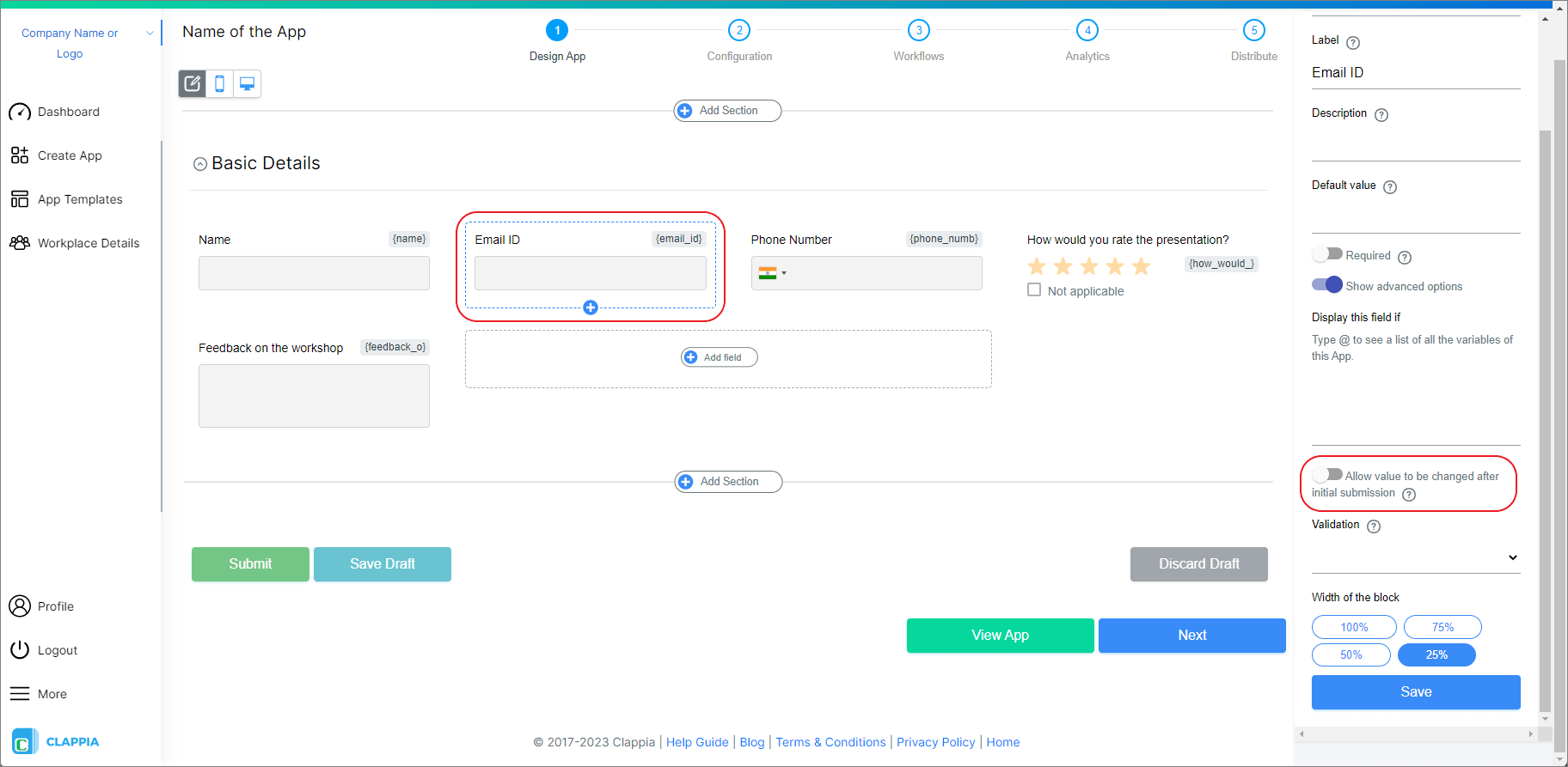 Allow value to be changed after initial submission | Clappia