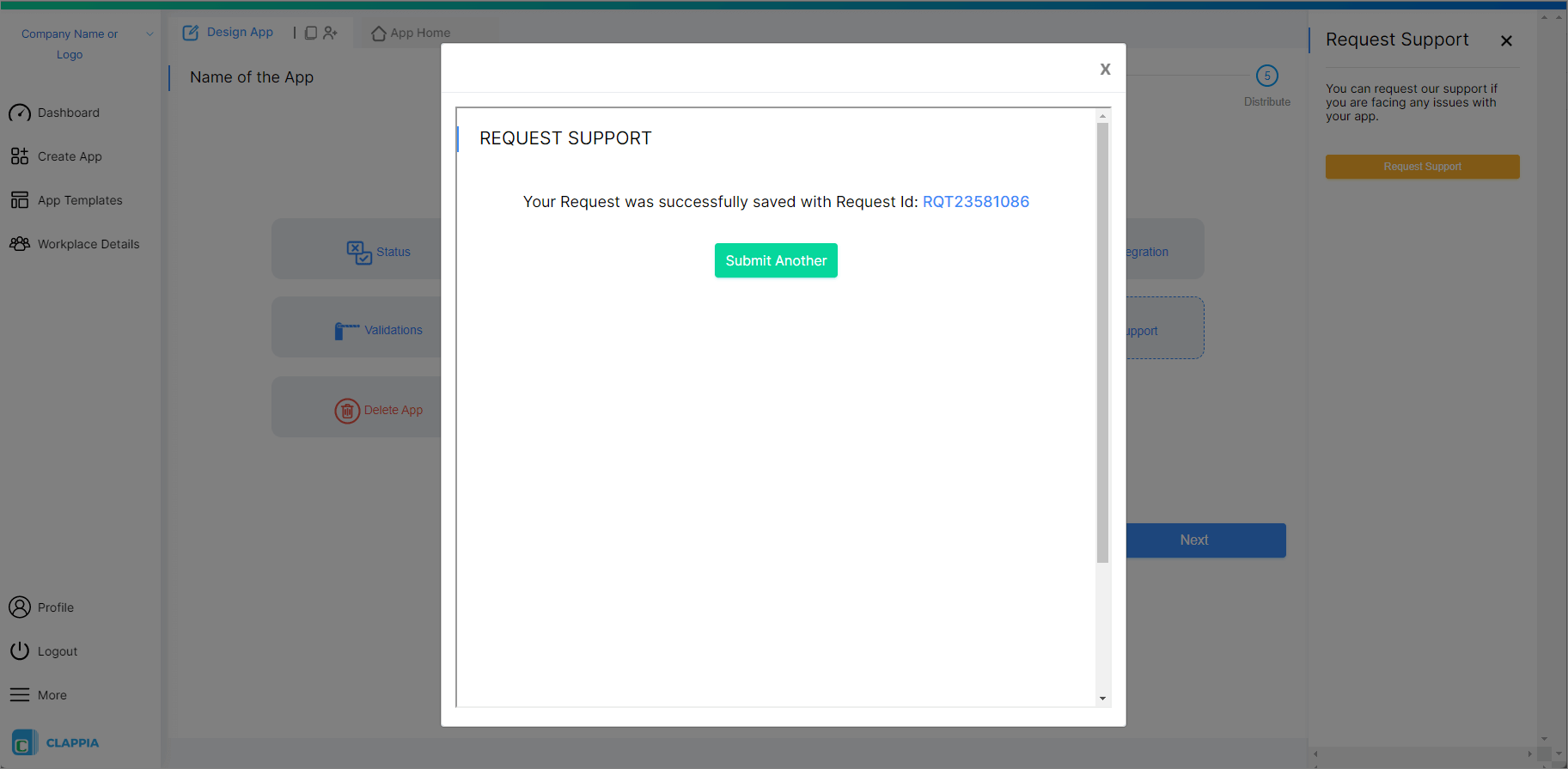 Request Support | Clappia