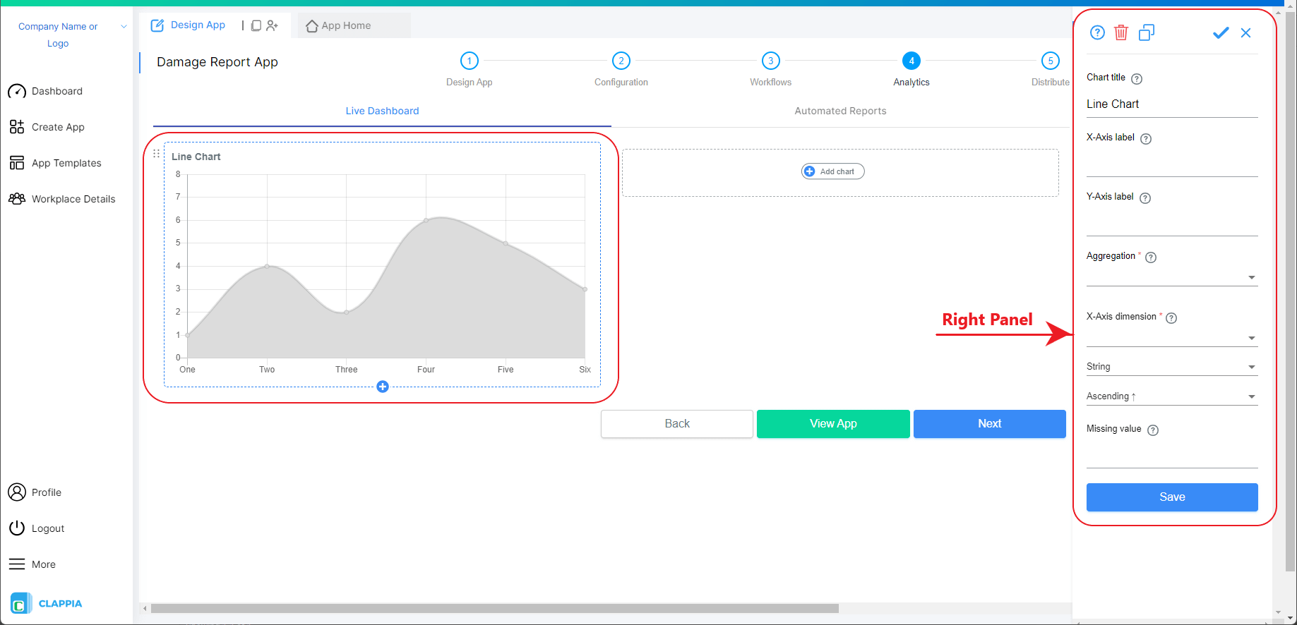 Analytics: Line Chart | Clappia