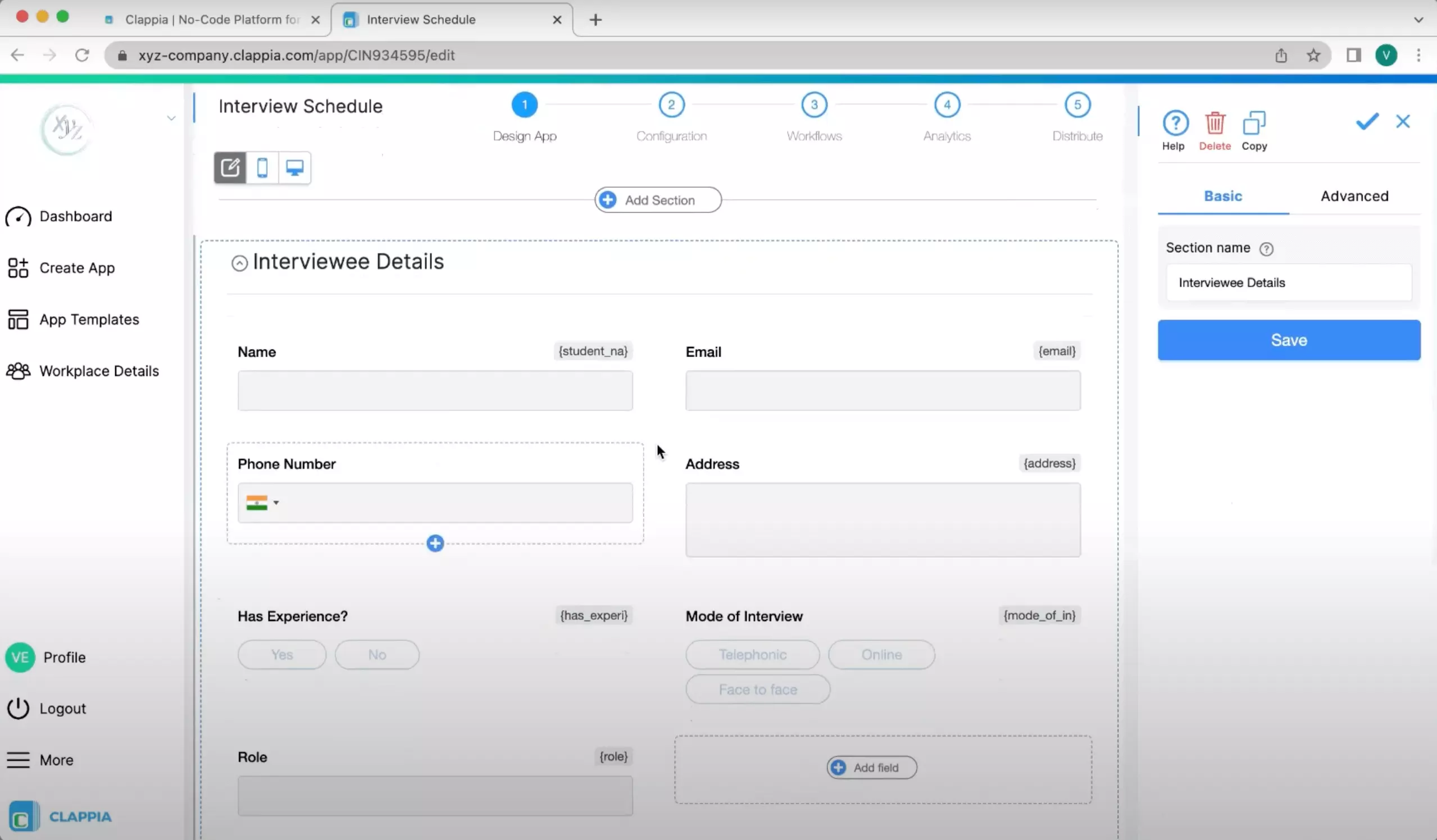 Interview Scheduling with Date Selector Block | Clappia