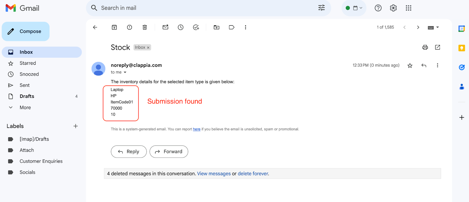 Workflows: Find Submissions | Clappia