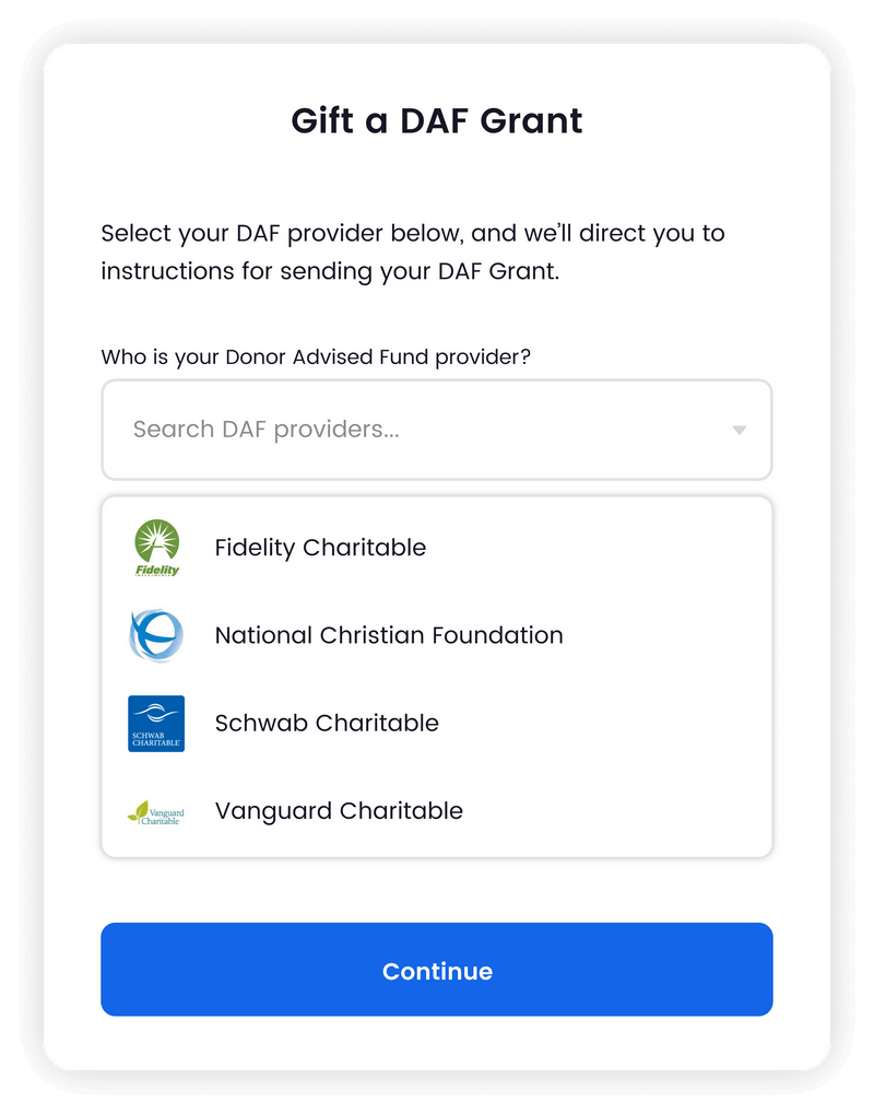 Donor Advised Fund Software & DAF Widget | Infinite Giving