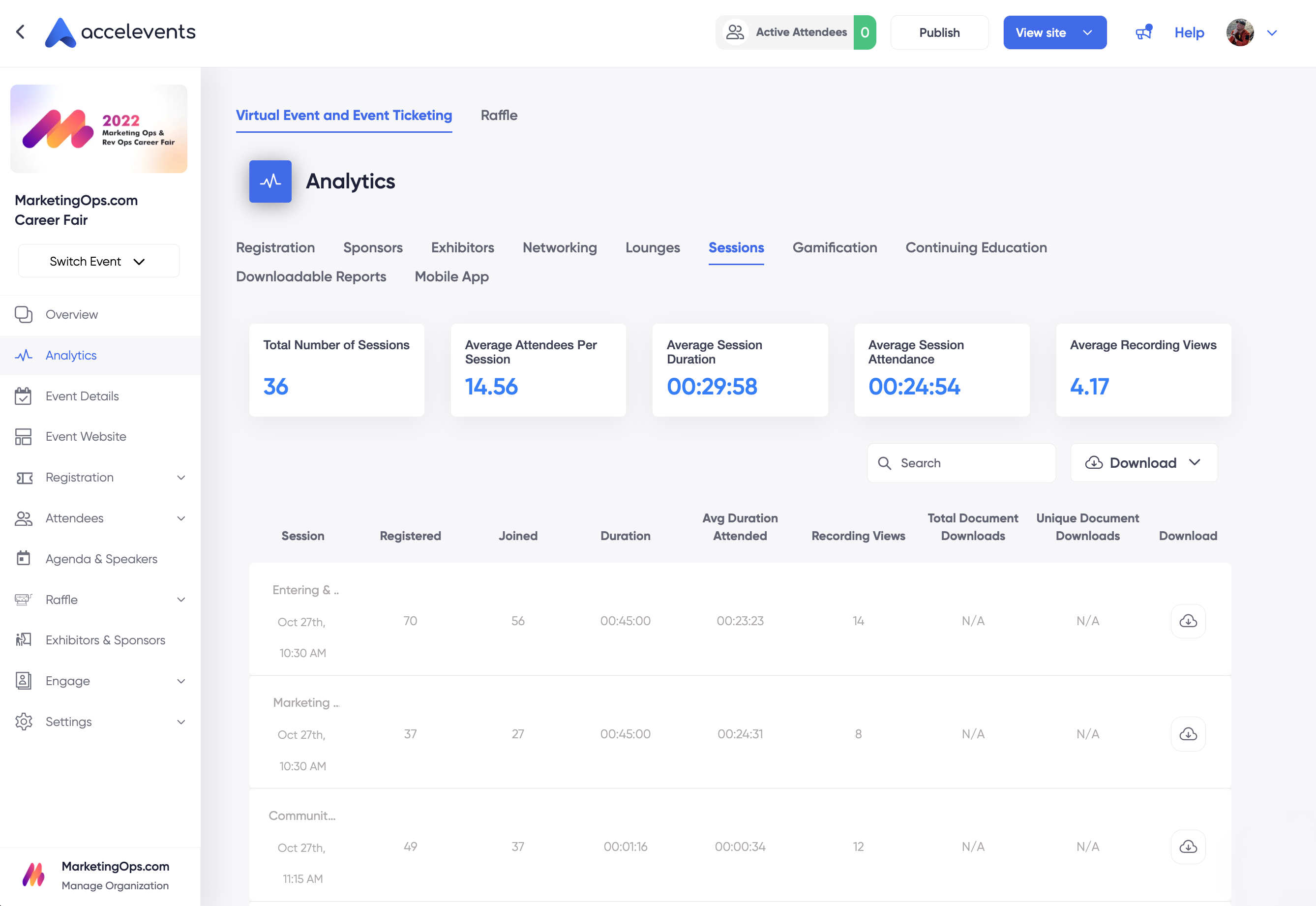 Accelevents MarketingOps case study I Event Platform for Virtual Career Fairs