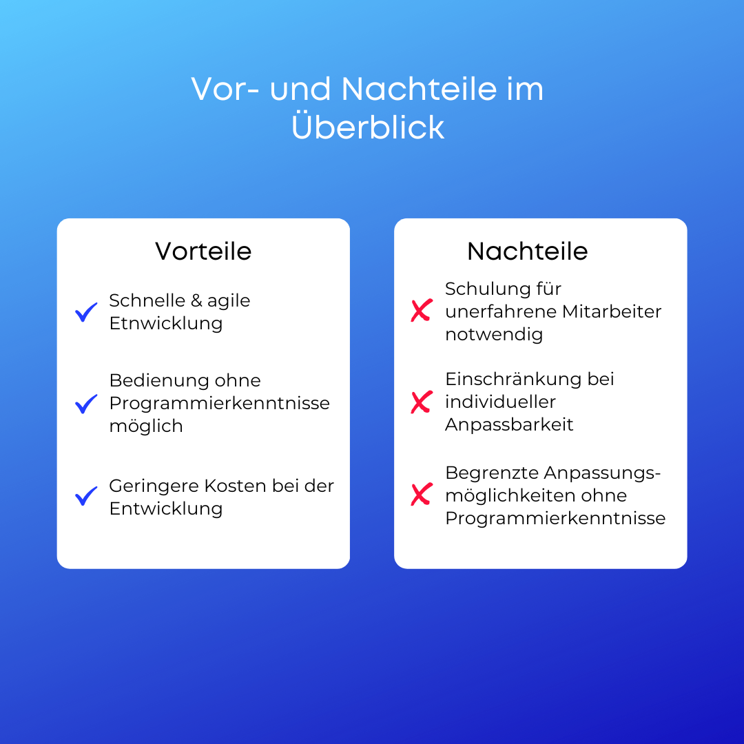 Vor- und Nachteile von Low-Code | 02100 Digital