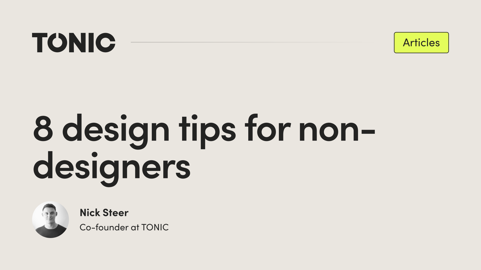 8 design tips for non-designers | TONIC