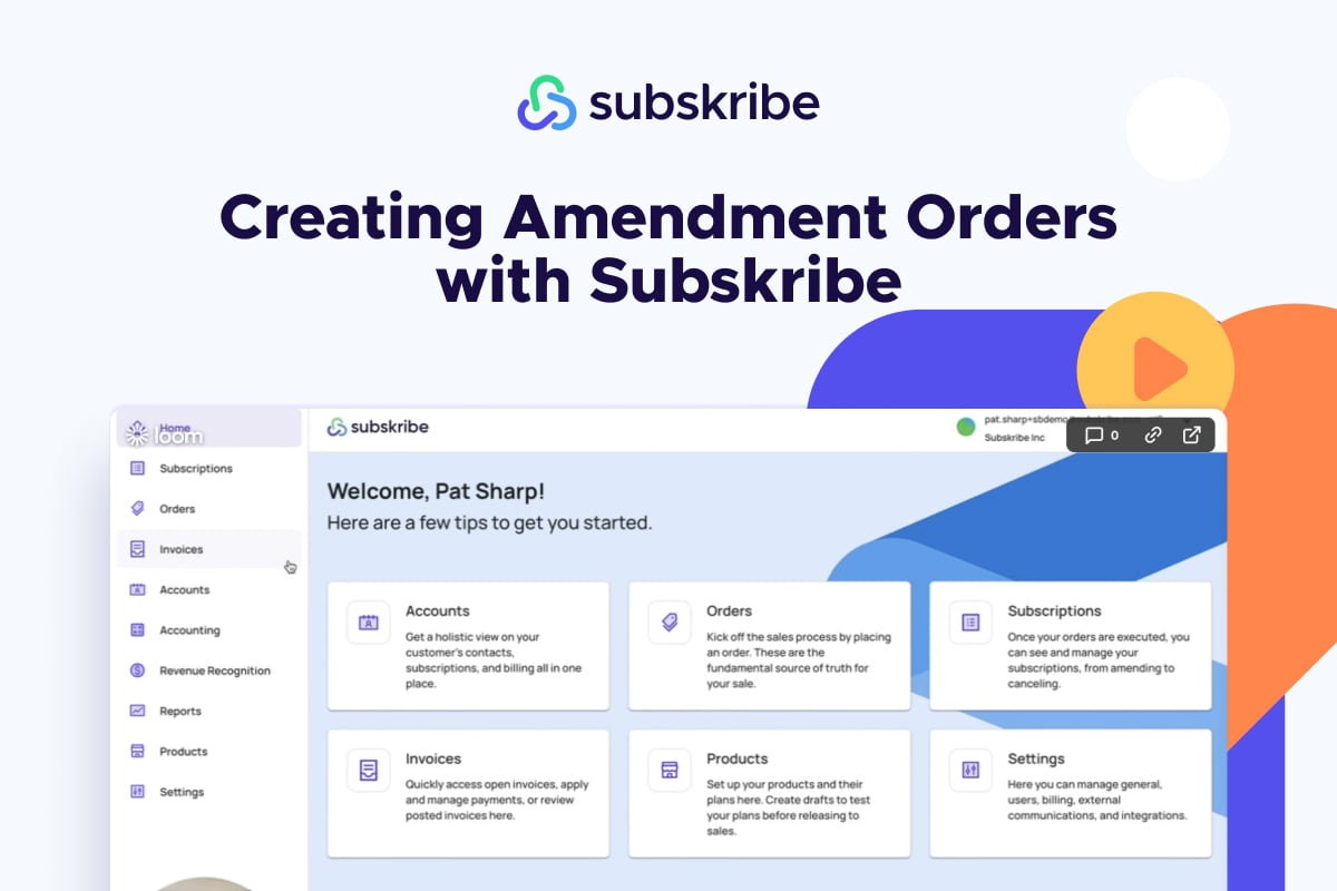Creating Amendment Orders with Subskribe | Subskribe