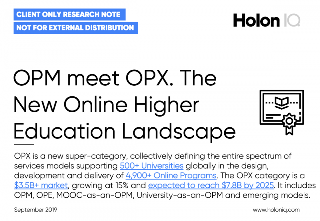 OPM, meet OPX. New models & the $3.5B global online higher education ...