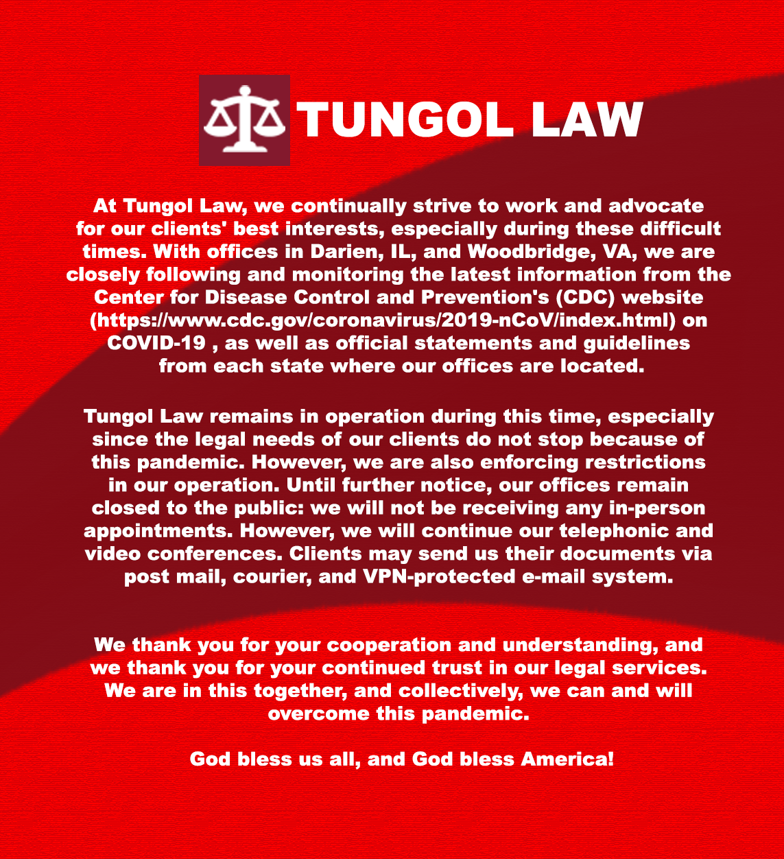 Tungol Law Operations During COVID-19 Pandemic