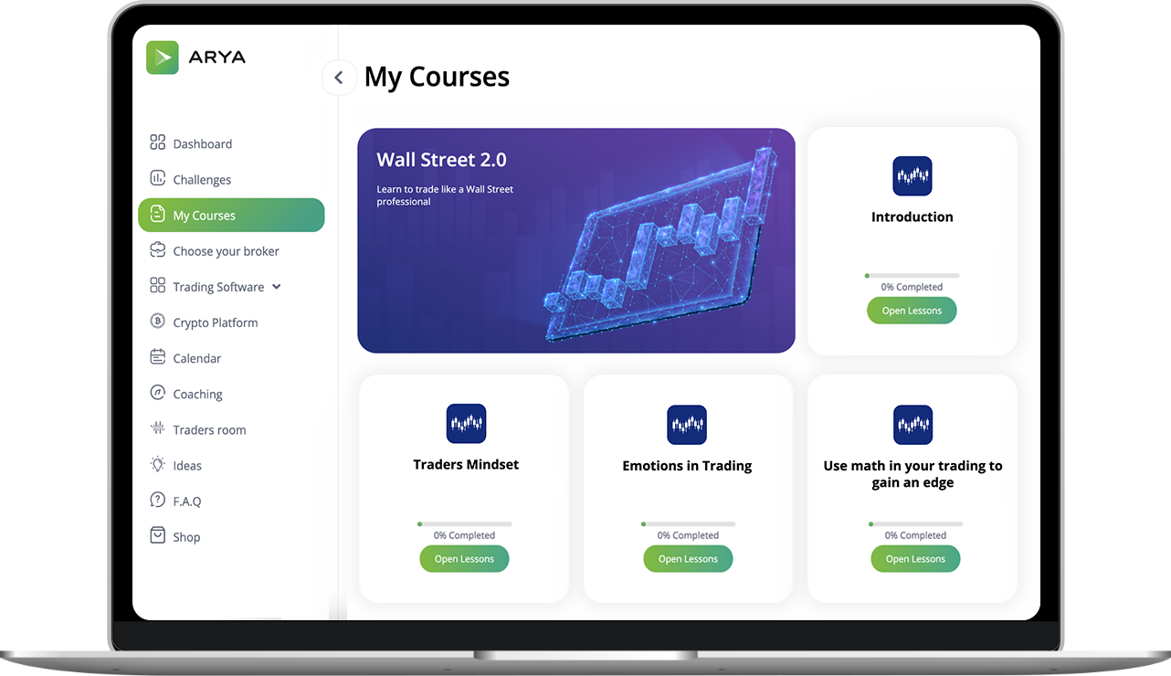 Start trading for free with the pack ARYA Starter