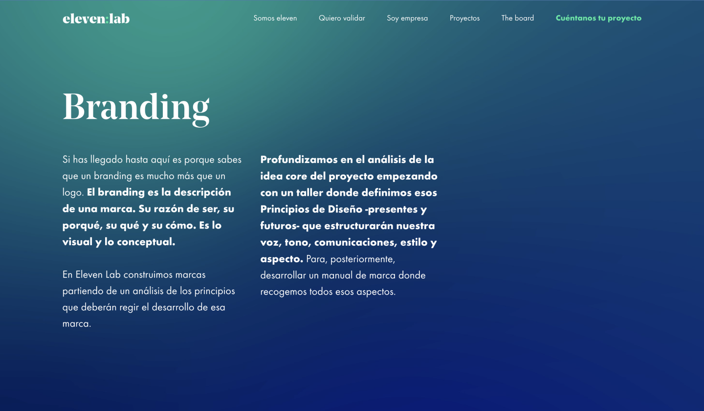 Branding | Servicios Eleven:Lab