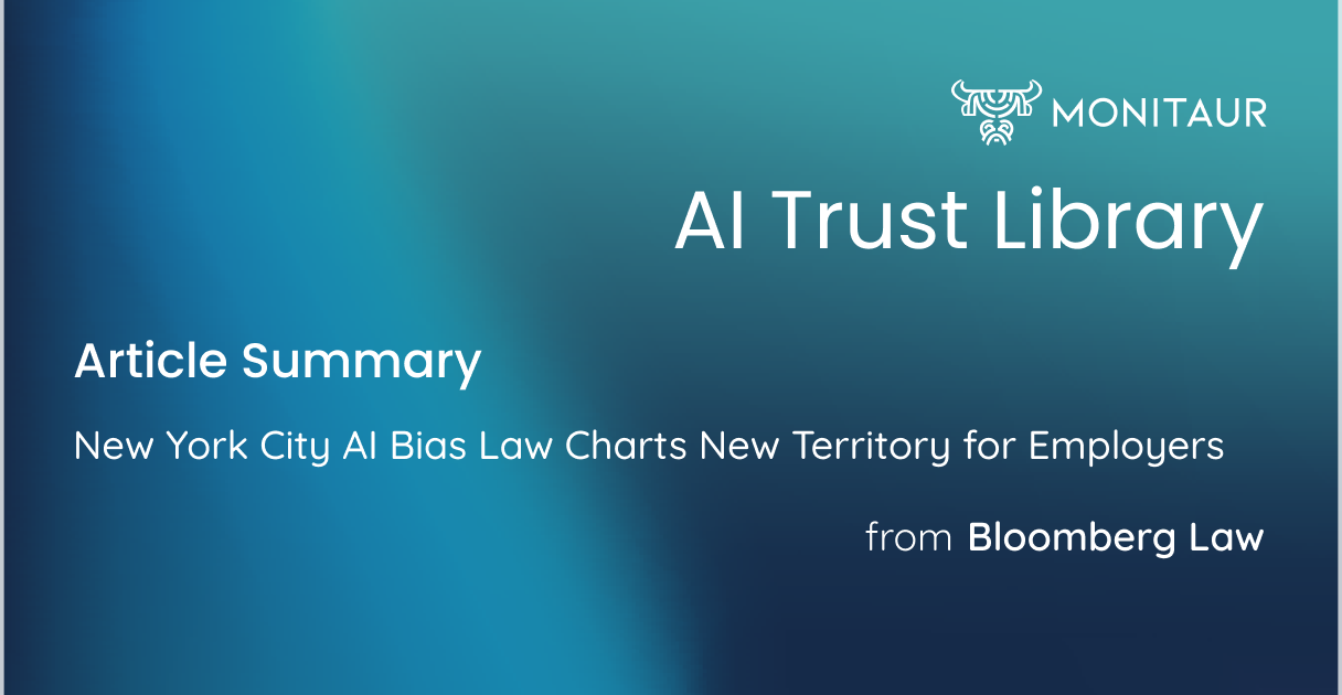 New York City AI Bias Law Charts New Territory for Employers
