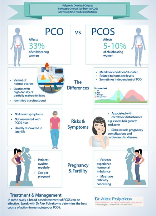 Infographic: PCO vs PCOS | Dr Alex Polyakov