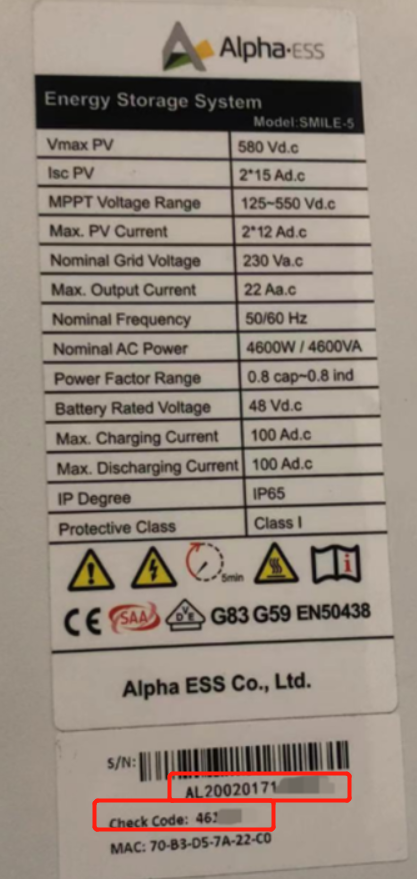Configuring Charge HQ for use with the AlphaESS Battery
