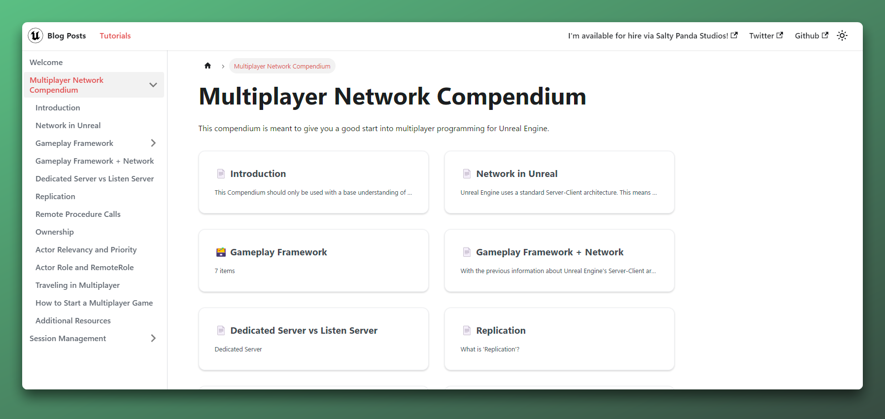 Resource: Unreal Engine Network Compendium