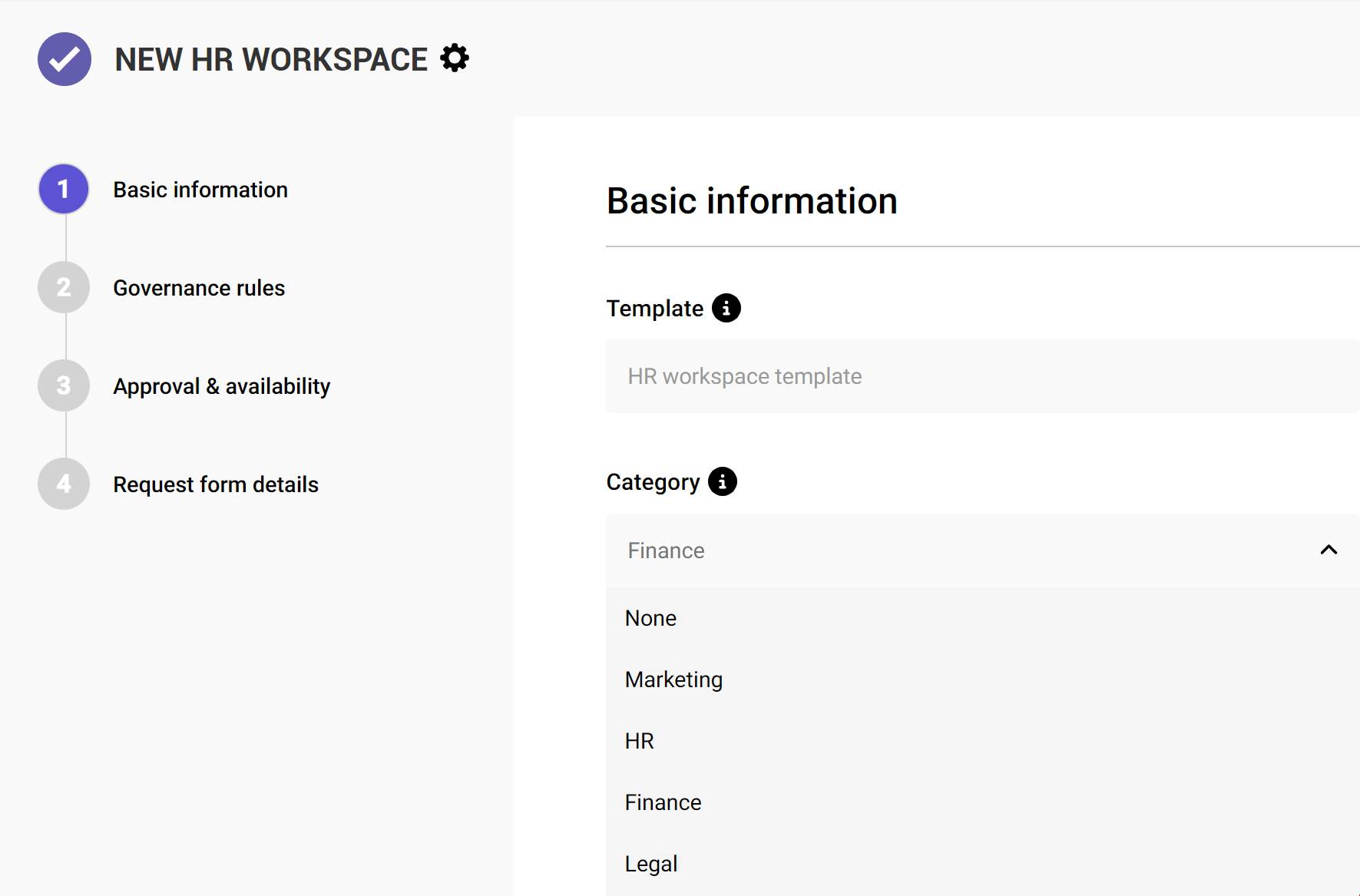 Manage workspace directory categories