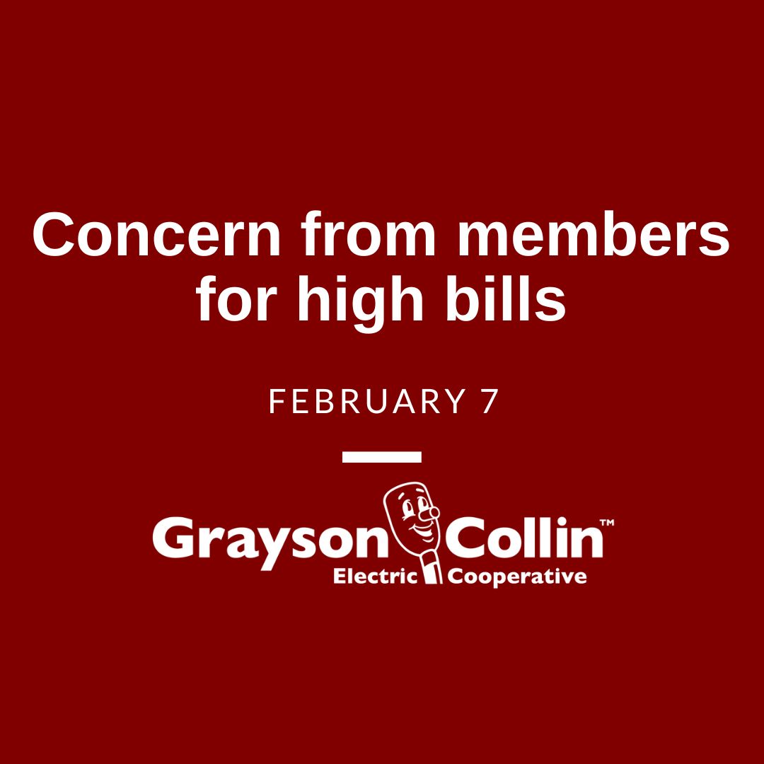 News | Concern from Members regarding high bills | Grayson Collin ...