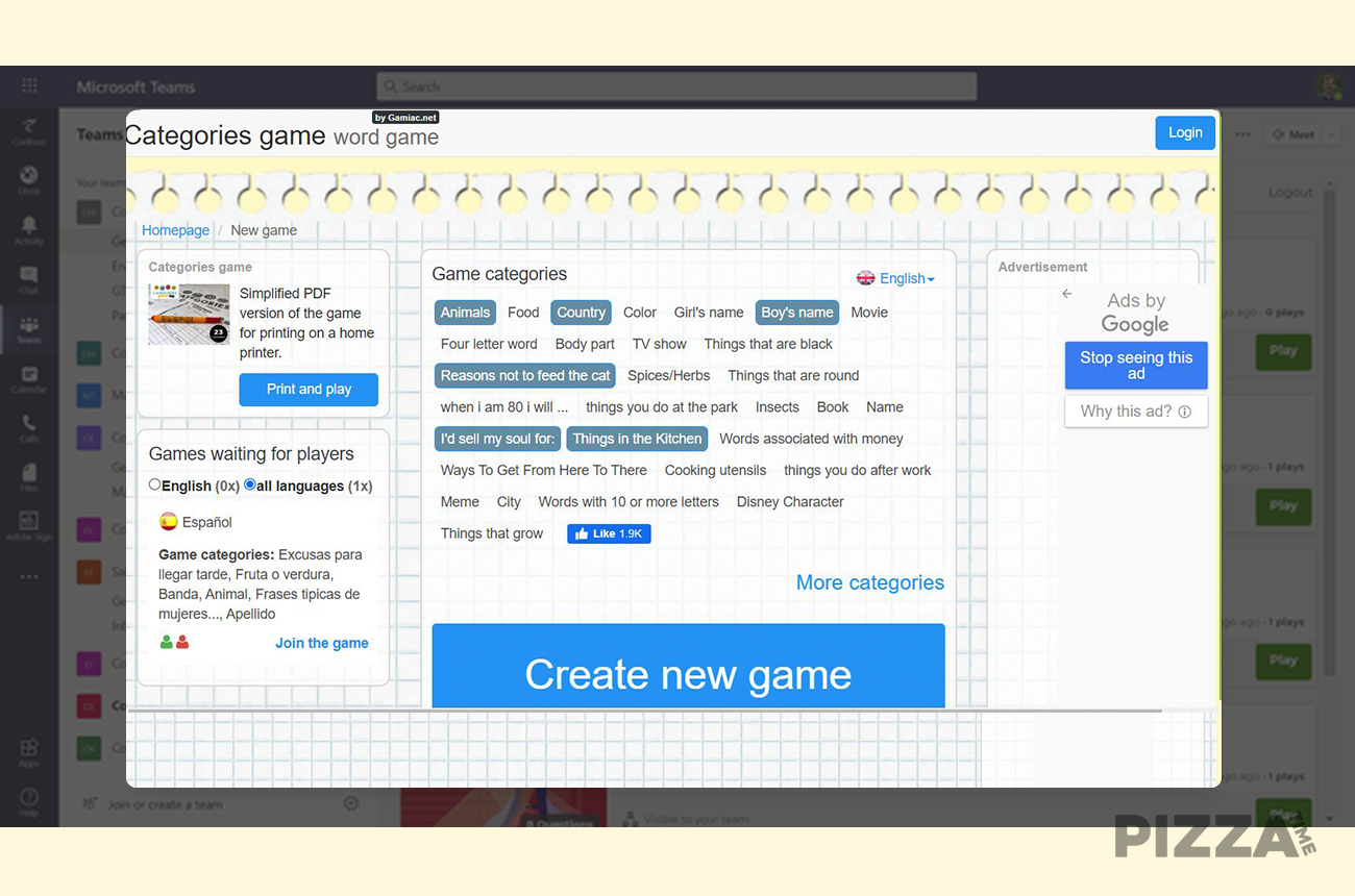 25 Virtual Games to Play With Coworkers on Microsoft Teams - Pizzatime