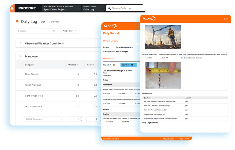 Daily field reporting