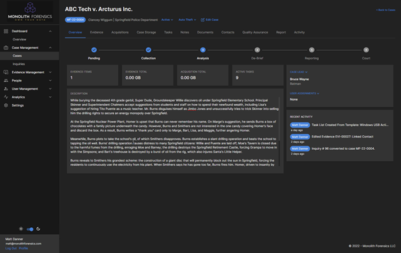 Monolith Forensics | Digital Forensics Case Management
