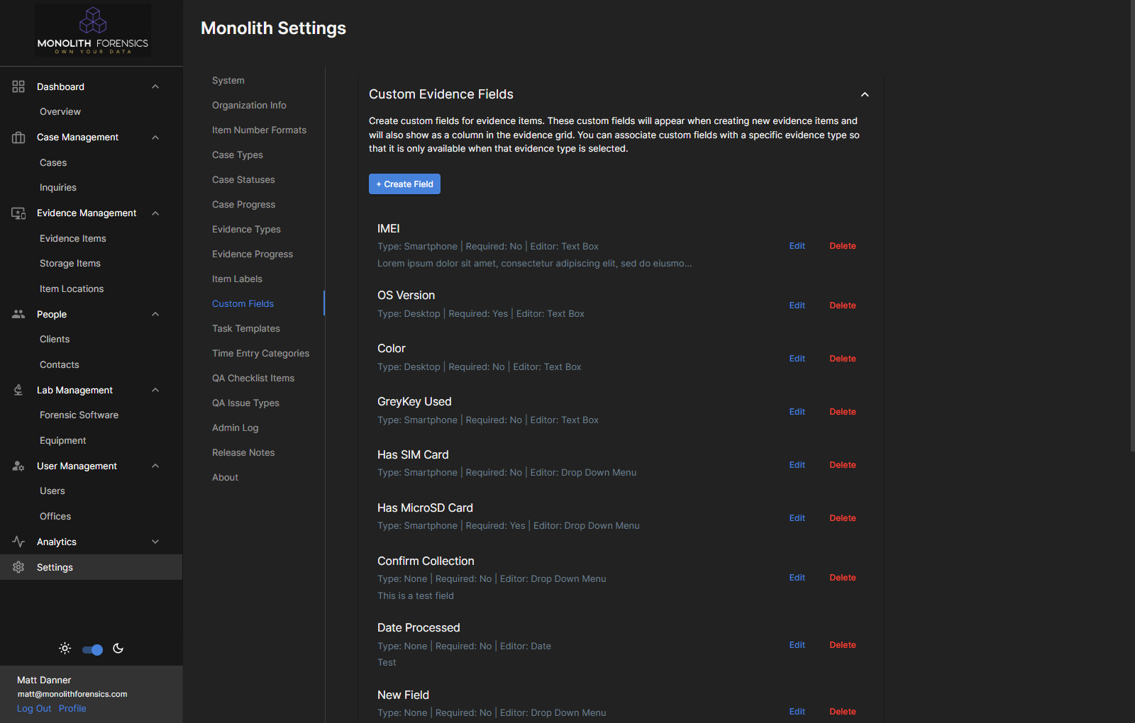 Monolith Forensics | Digital Forensics Case Management
