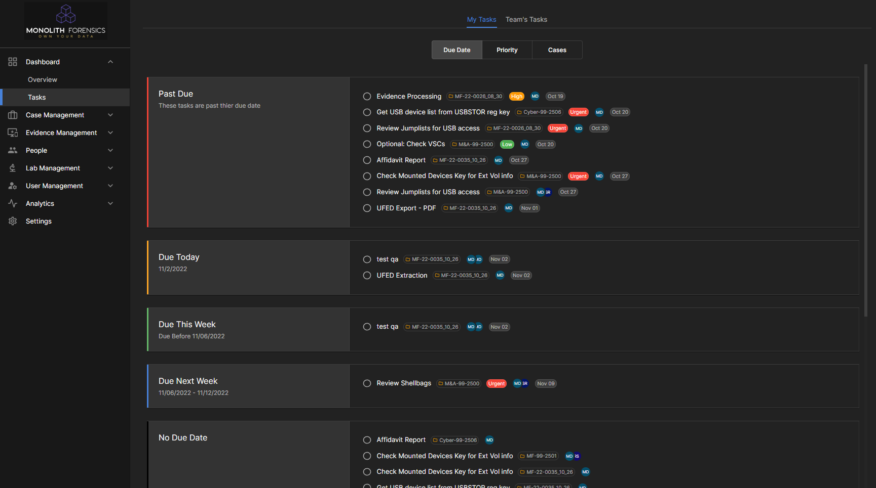 Monolith Forensics | Digital Forensics Case Management