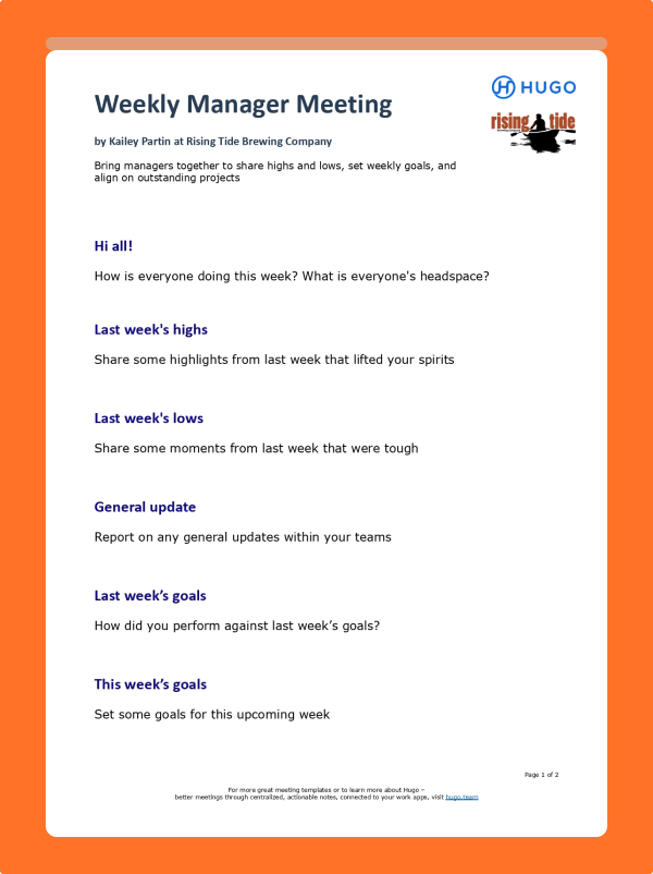 How To Nail Your Weekly Team Meeting 6 Free Agenda Templates How To Nail Your Weekly Team Meeting 6 Free Agenda Templates