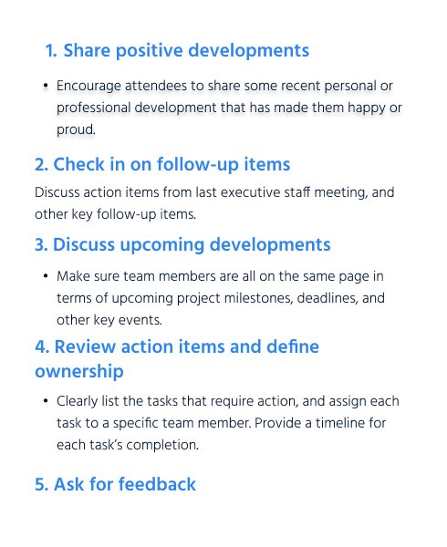 Free Executive Meeting Agenda Templates