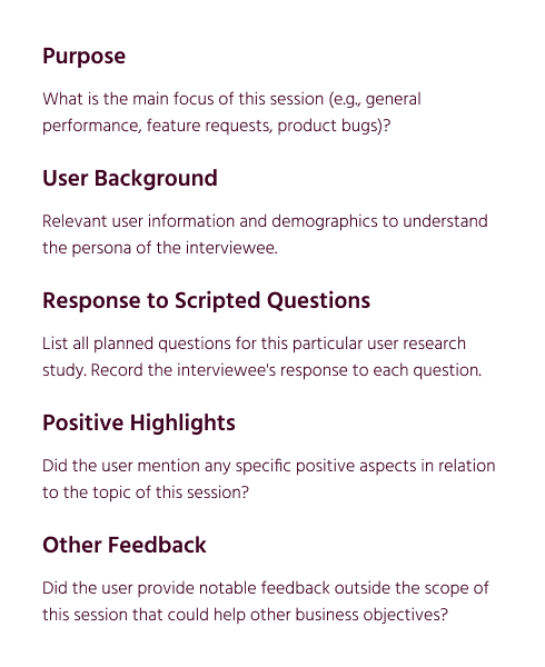 User Research Agenda Template