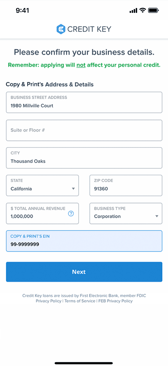 Sell with Credit Key