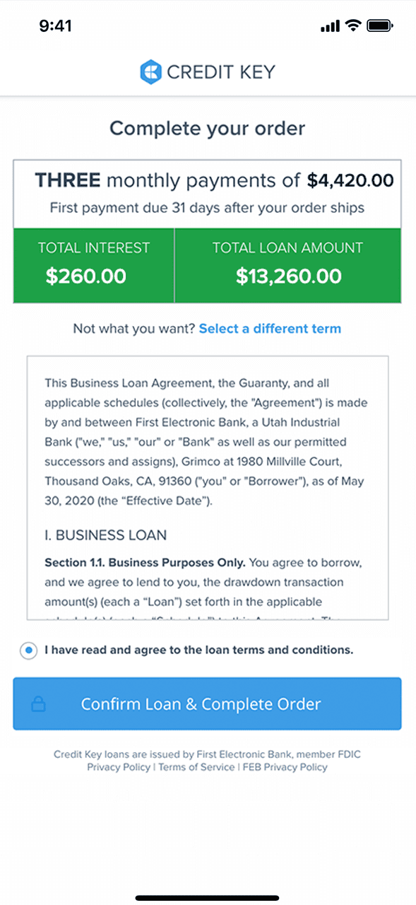 Sell with Credit Key