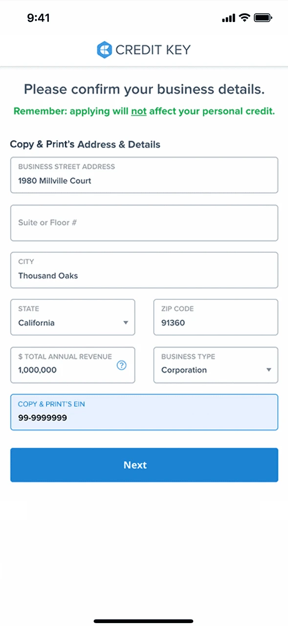 Sell with Credit Key