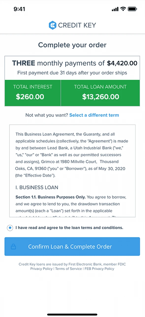 Sell with Credit Key