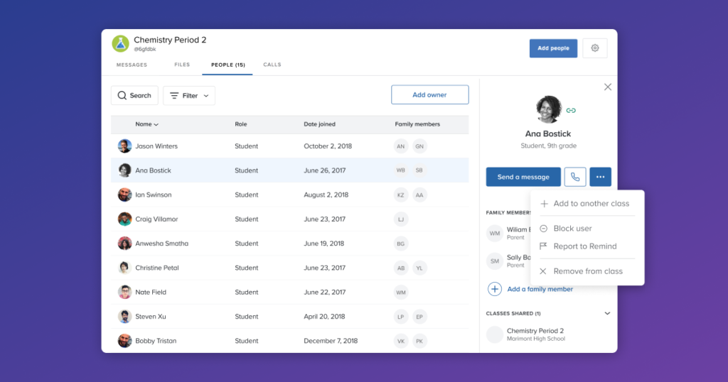 Cleaning up your classes | Remind