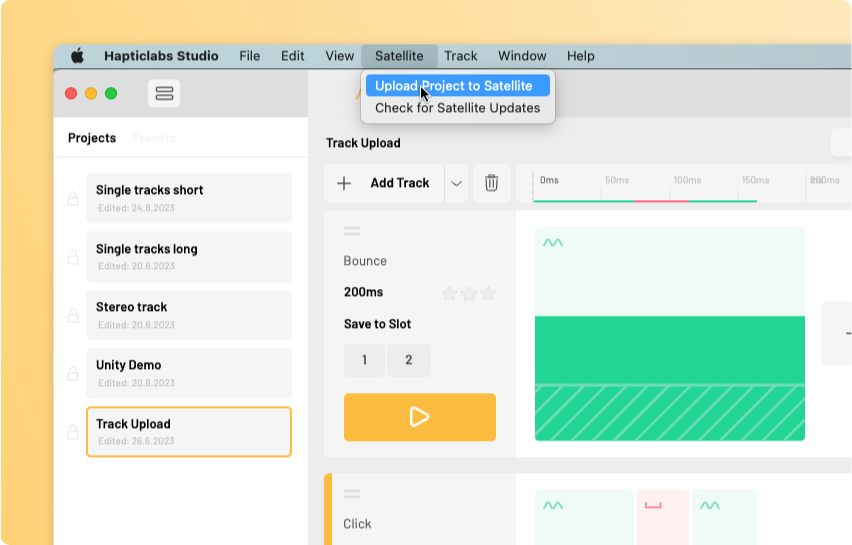 Upload projects | Hapticlabs