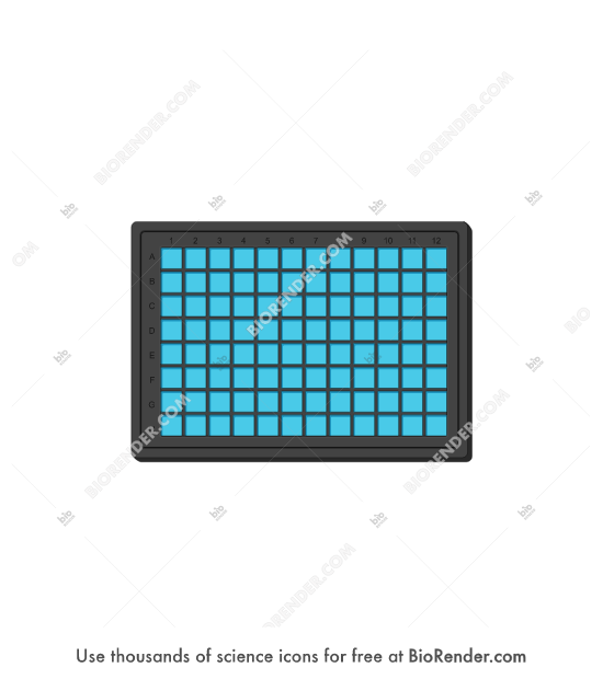 Free Well plate (top view, 96 wells, black, square) Icons, Symbols ...