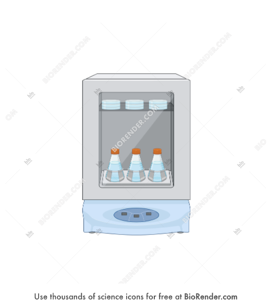 Free Incubated stackable shaker (with flasks and petri dishes) Icons ...