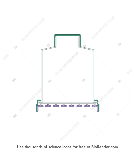 Free Cylindrical Cell Culture Flask (G-Rex 100M, cross-section) Icons ...